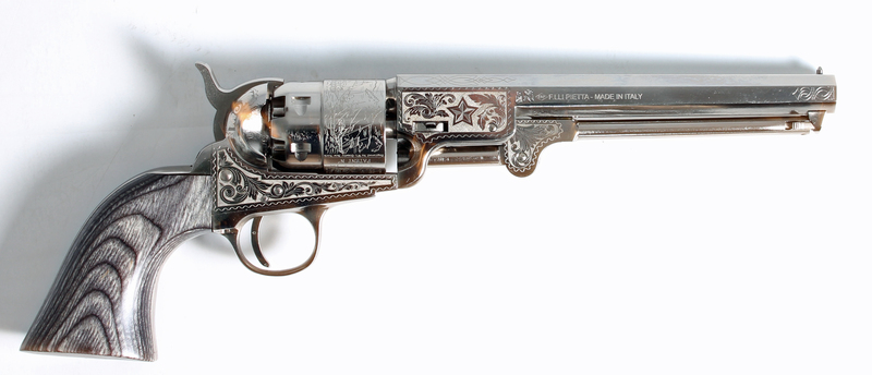 1851 Navy Us Marshall Revolver .44 cal Nickel Finish/Black Laminate ...