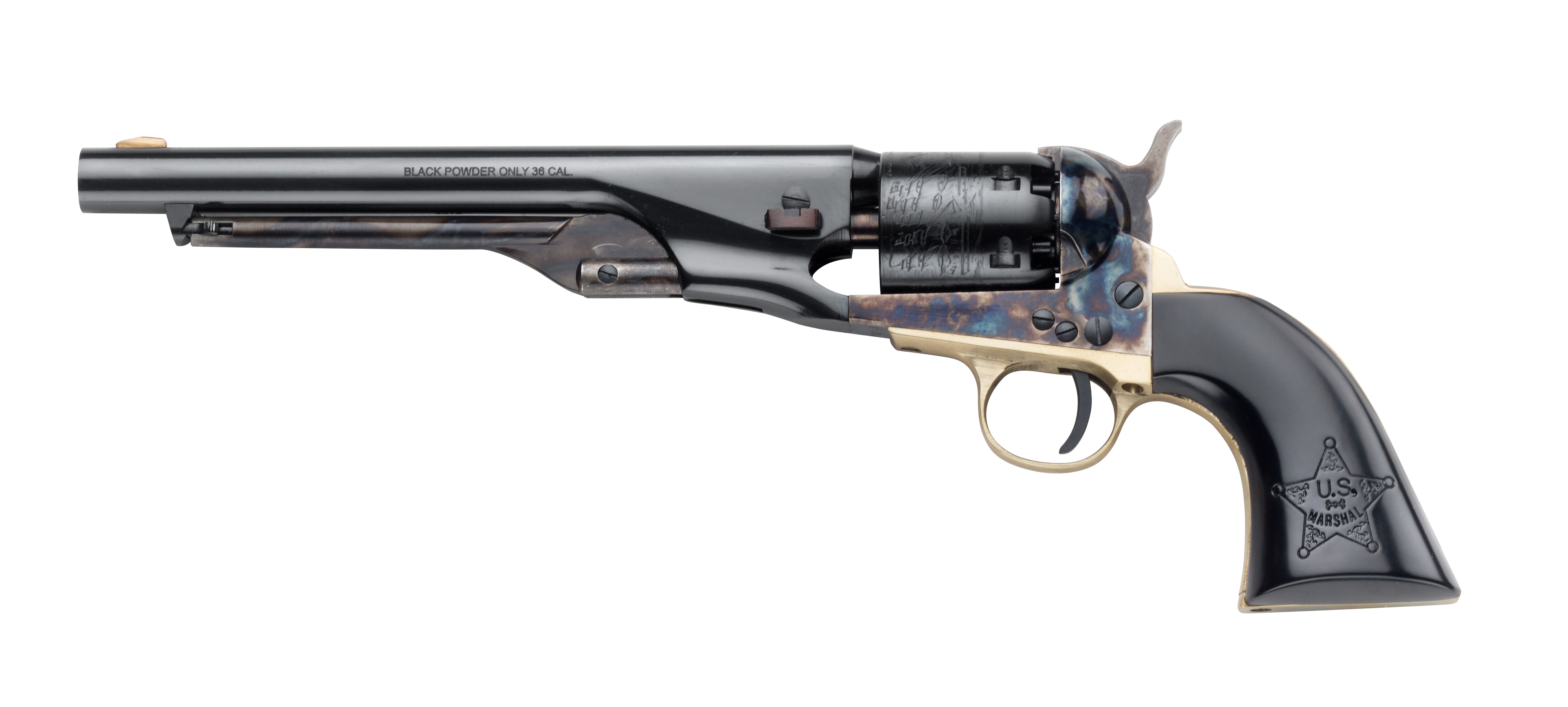 US Marshal Logo .36 Caliber Black Powder Revolver | Traditions ... US Marshal Logo .36 Caliber Black Powder Revolver | Traditions ...
